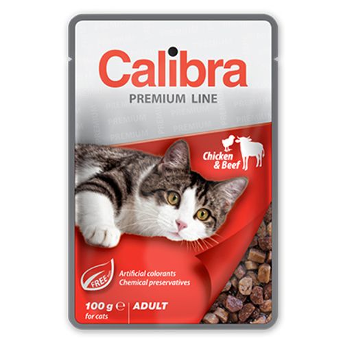 Calibra Cat Adult Kesica Piletina i Govedina, hrana za mačke 100g