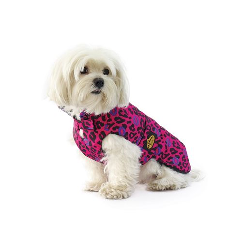 Fashion Dog Kišni Mantil Sa Odvojivom Kapuljačom Poljubac Print Pink 24cm