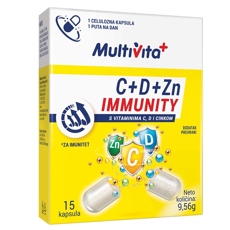 Multivita kapsule immunity c+d+zn 15/1 multivita