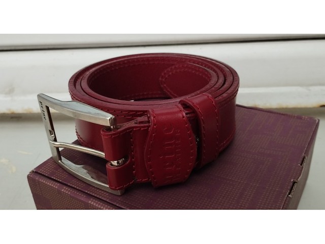 `PRINC LEATHER` LUXURY BORDO KAIŠ - NOVO