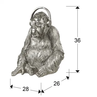 Dekorativna figura Orangutan music srebrni SCHULLER