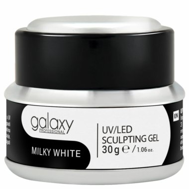 Gradivni gel za nadogradnju noktiju GALAXY UV/LED Milky White Jelly 30g