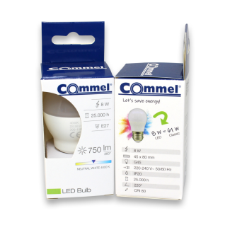 Commel LED Sijalica E27, 8 W, 750 lm, G45, 3000 K – C 305-109