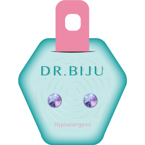 DR.BIJU minđuše 6.2mm lila krug