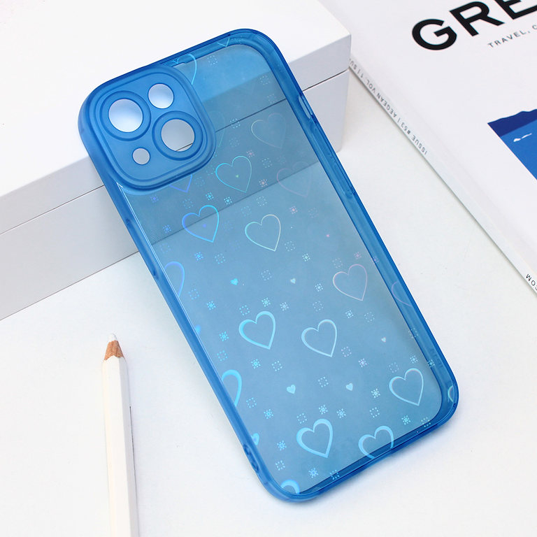 Maska(futrola) Heart Color IMD za iPhone 14 6.1 plava