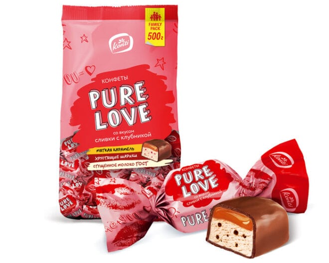 Čokoladne bombone – jagoda 500g Pure Love
