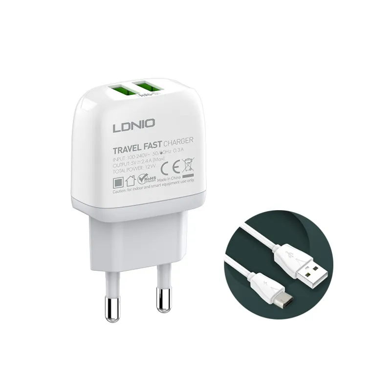 Kucni punjac LDNIO A2219 4A 12W sa micro USB kablom beli