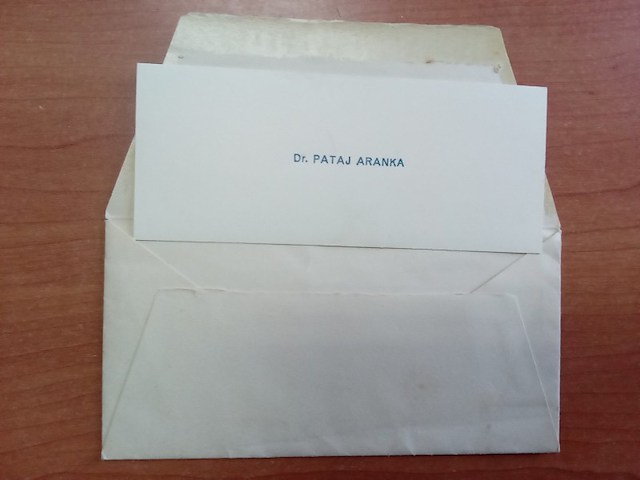 Vizit karta u koverti: dr Pataj Aranka