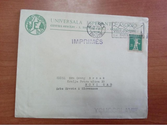 Koverat koverta : Universala Esperanto Asocio, 1930.