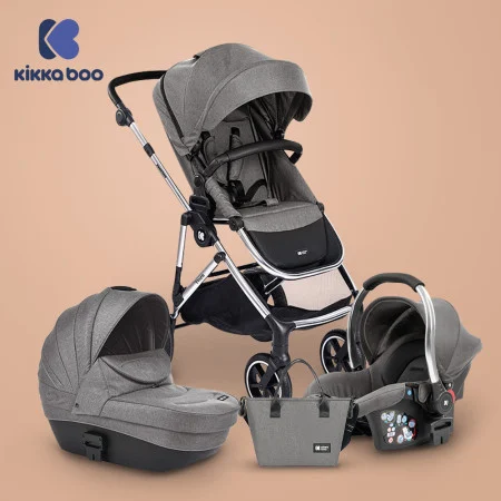 KikkaBoo kolica Thea 3in1 set sa autosedištem i tvrdom korpom light grey ( KKB21111 )