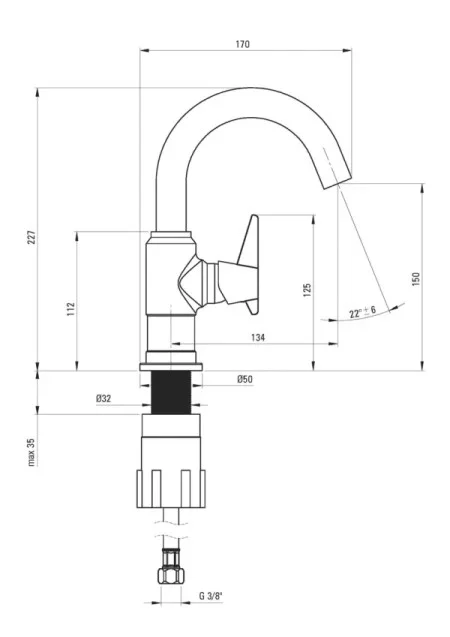 Deante slavina temiso bqt 021m