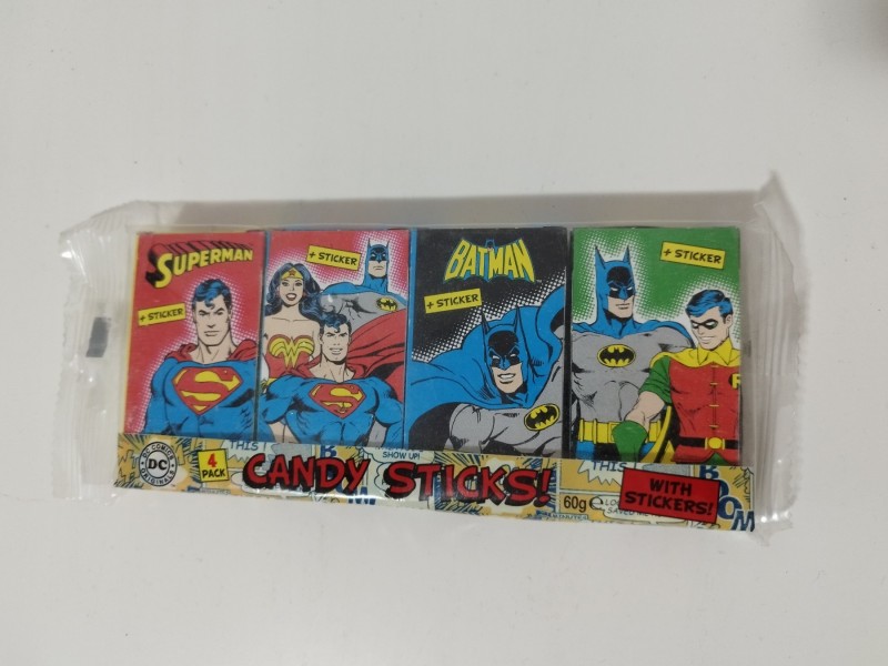 DC Comics Originals Candy sticks! With stickers