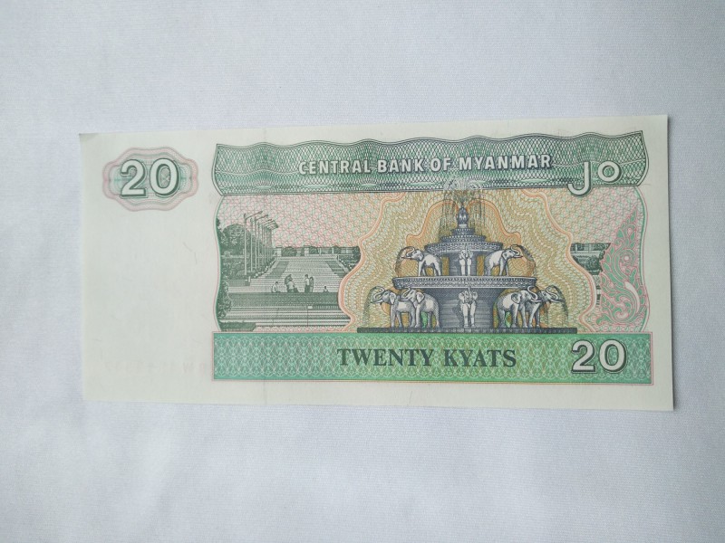 Mjanmar 20 kyats,1996 god.UNC