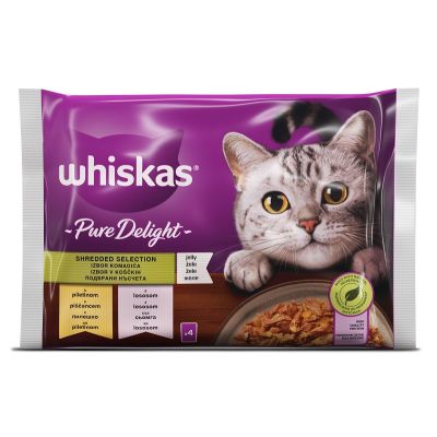 Whiskas Kesice Pure Delight Izbor Komadića Mesa 4x85g