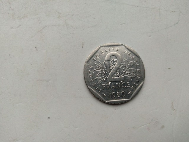 2 franka Francuska, 1980.