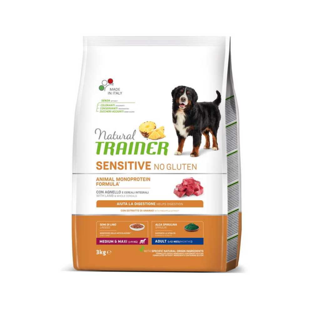 Trainer Natural SENSITIVE No Gluten hrana za pse - Jagnjetina - Medium/Maxi Adult 12kg