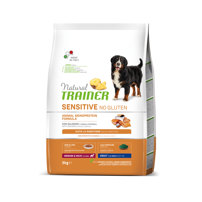 Trainer Natural SENSITIVE No Gluten hrana za pse - Losos - Medium/Maxi Adult 3kg
