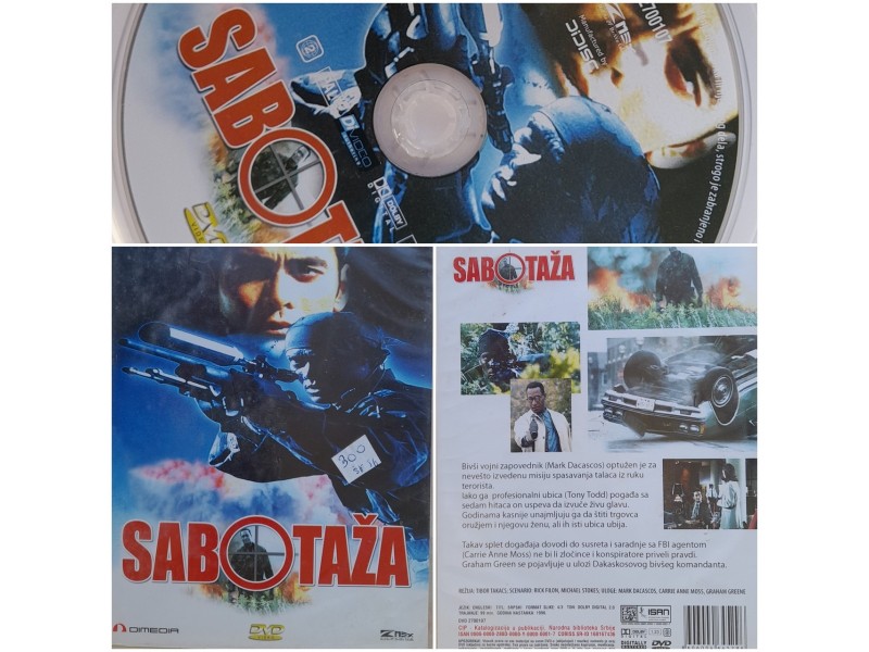 dvd Sabotaža Mark Dacascos