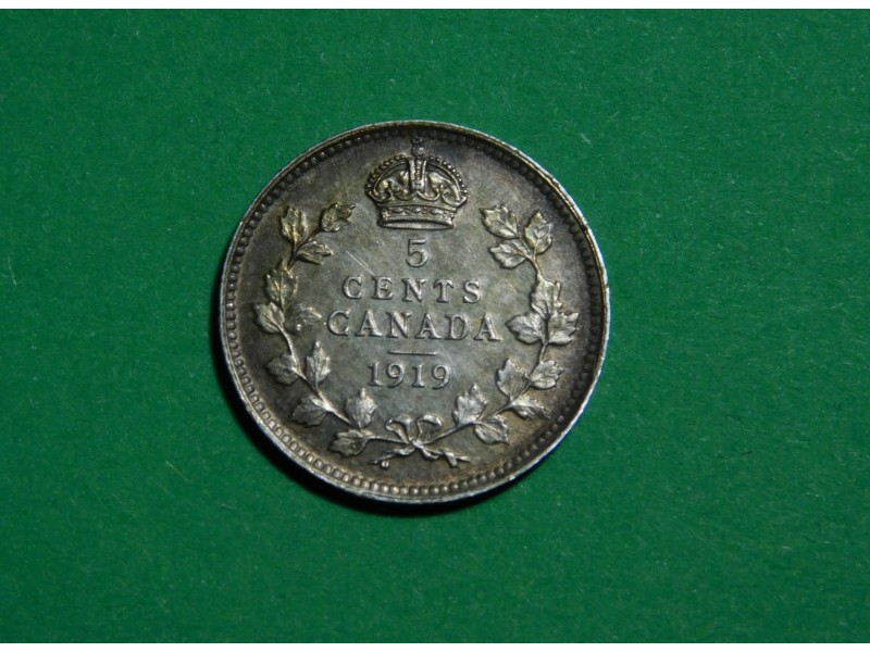 5 cents - Canada - 1919, retko - srebro