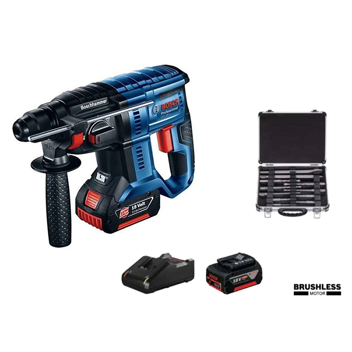 Bosch akumulatorski čekić GBH 180-LI Professional + 11-delni SDS+ set pribora (0615990M33)