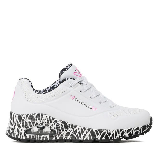 Ženske patike SKECHERS UNO LOVING LOVE white/black