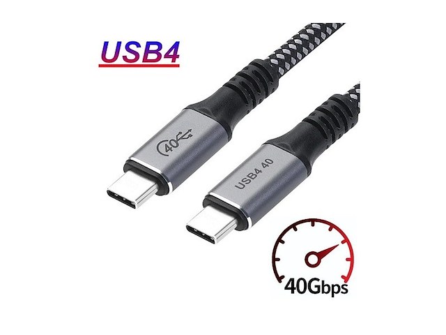 Kabl USB C muški-USB C muški 40Gbps 0.5m