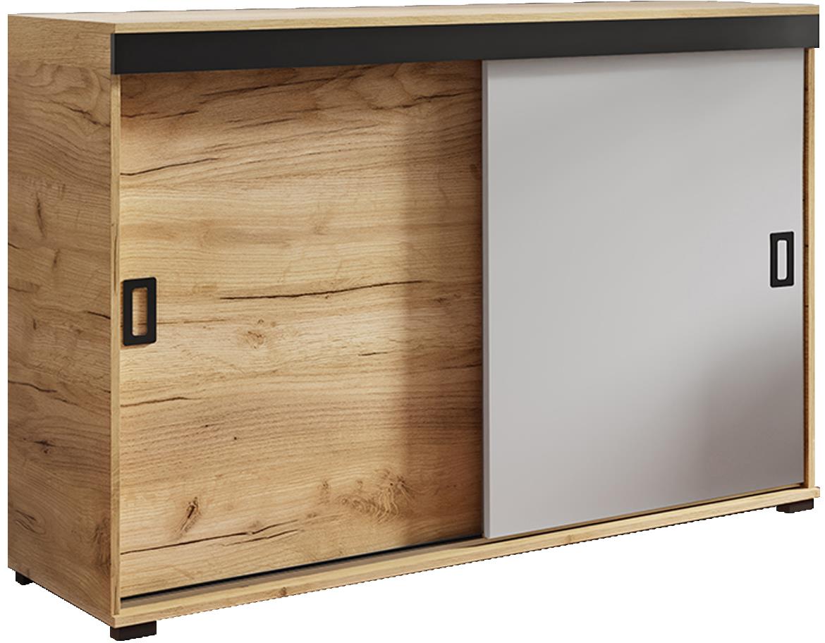 Retro 140 komoda 2 vrata 140x45x94 cm bela/natur