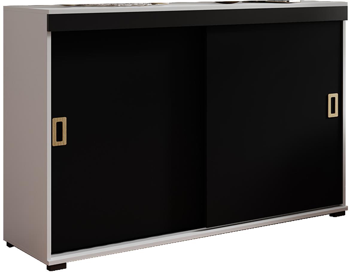 Retro 140 komoda 2 vrata 140x45x94 cm crna/bela