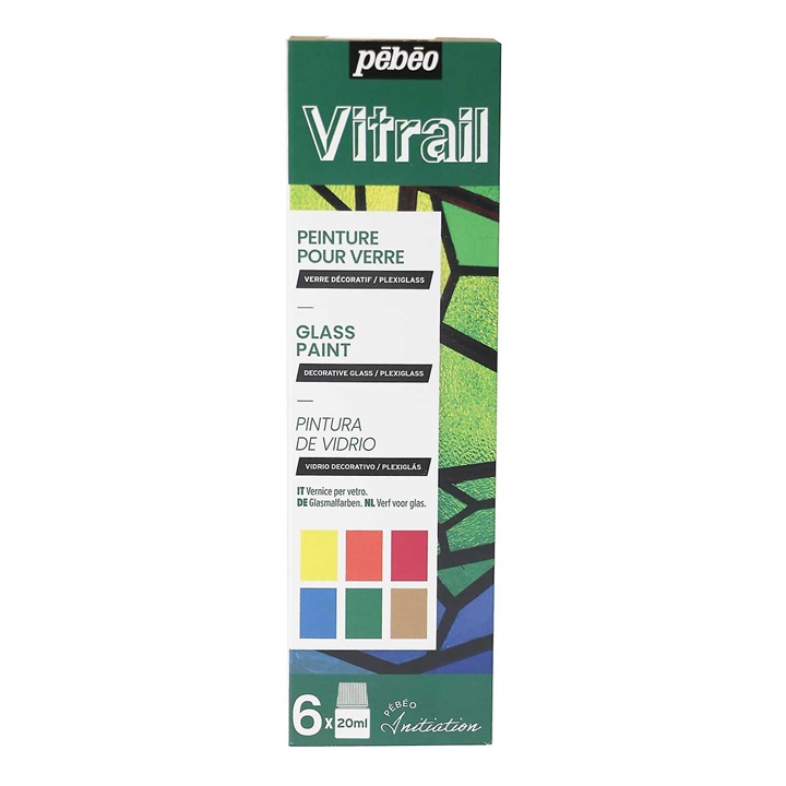 Set boja za staklo Pebeo Vitrail 6 x 20 ml