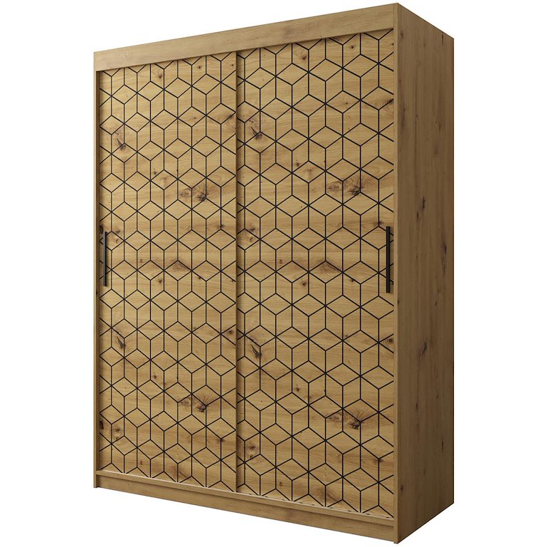 Hexagon ormar 2 vrata 150x62x200 cm natur (artisan hrast)