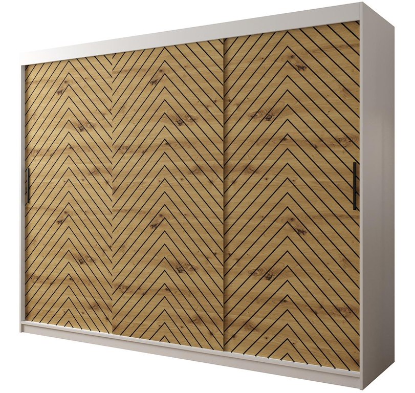 Jode 1 ormar 2 vrata 250x62x200 bela /natur(artisan)/crna