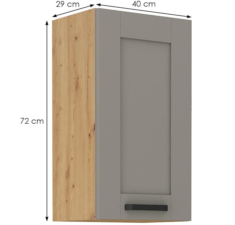 Luna 40G-72 1F kuhinjski element 1 vrata 40x31x72 cm siva/natur (artisan hrast)