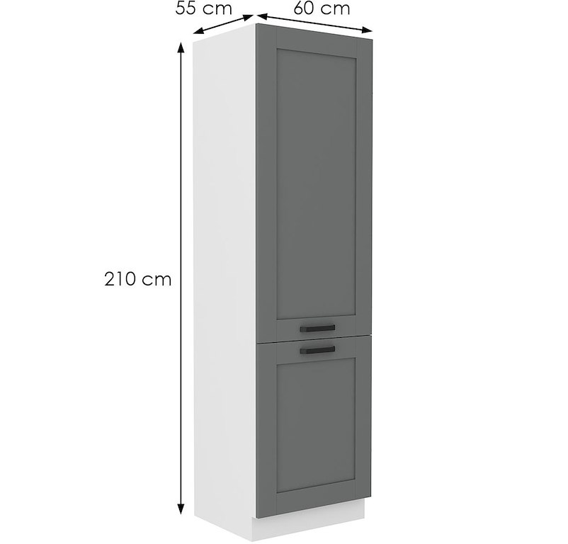 Luna 60LO-210 2F kuhinjski element za frižider 2 vrata 60x55x210 cm tamno siva/bela