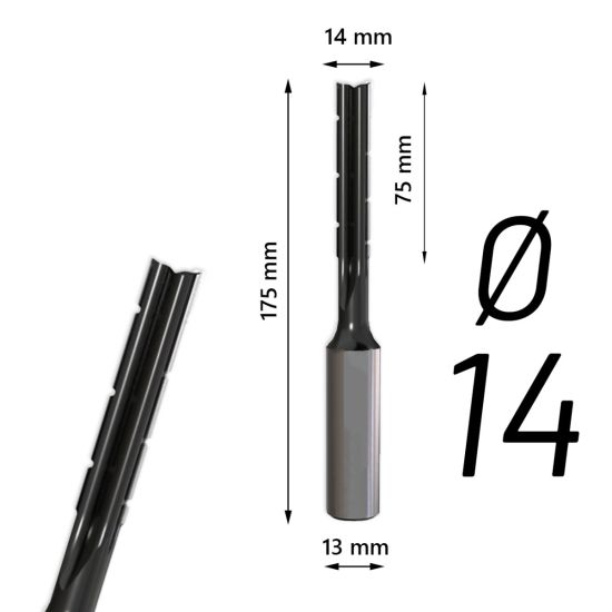 Burgija za šlic 14mm radna dužina 75mm; ukupna dužina 155mm; prihvat 13mm FUL 102A.140