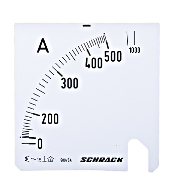 Zamenljiva skala ampermetra 500/1000/5A AC,96x96
Izvedba/tip Prednja tabla, Merno područje 500A, za Ampermetar (5A-strujni mjerni trafo)