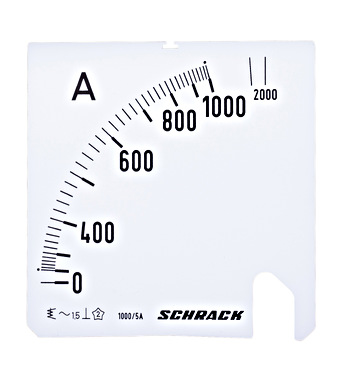 Zamenljiva skala ampermetra 1000/2000/5A AC,96x96
Izvedba/tip Prednja tabla, Merno područje 1000A, za Ampermetar (5A-strujni mjerni trafo)