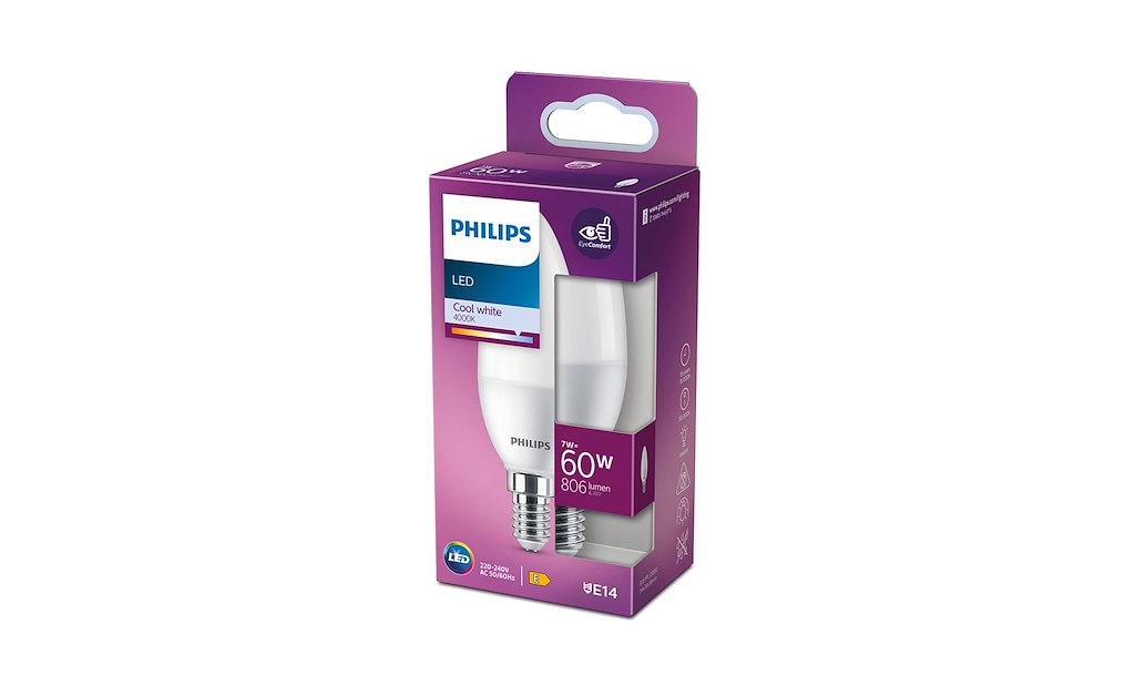 Sijalica Philips LED B38 7W (60W) E14 806 lm 4000K