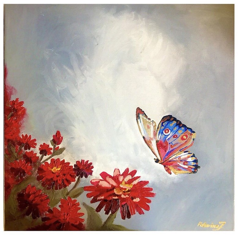 “Butterfly” Teh. Ulje na platnu 50x50cm