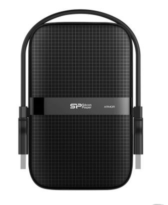 Silicon Power - Portable HDD 2TB, Armor A60, USB 3.2 Gen.1, Black