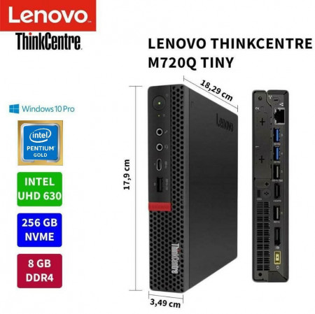 PC Lenovo ThinkCentre M720q Tiny, Intel Pentium Gold G5420T, 8GB DDR4, SSD 256GB NVMe, Wi-Fi, BT, Win 10 Pro