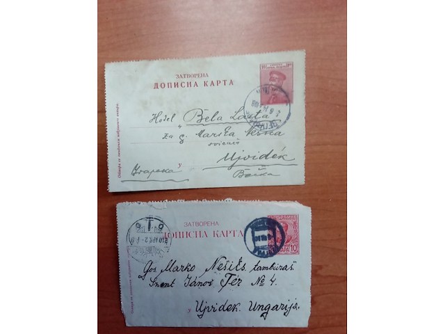 Dopisnica : Zatvorena dopisna karta: 1910. i 1914.