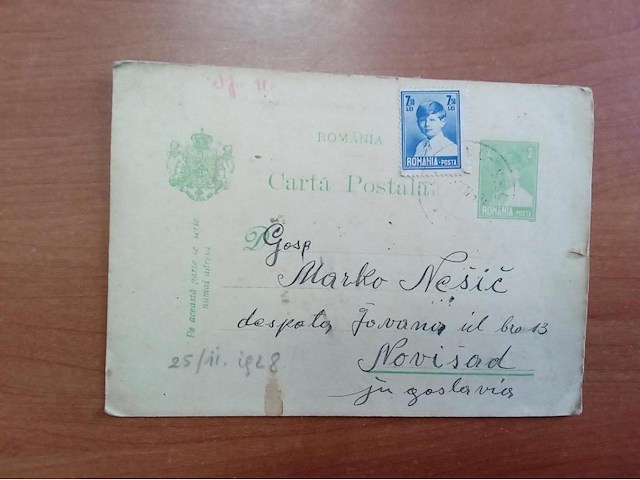 Dopisnica Rumunija, 1928.