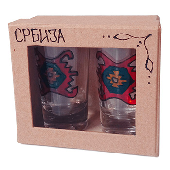 Set 2 čašice za rakiju "Pirotska šara"