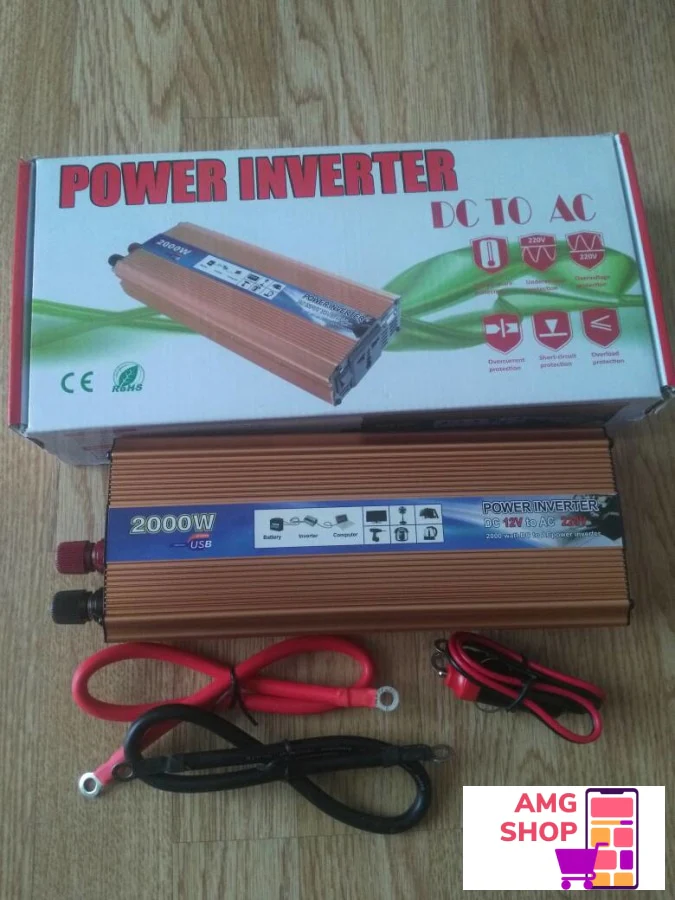 Inverter Pretvarač sa 12V ,24V na 220V. 2000Wati - Inverter Pretvarač sa 12V ,24V na 220V. 2000Wati