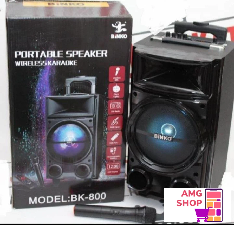 Karaoke zvučnik sa bežičnim mikrofonom blutut led - BK-800 - Karaoke zvučnik sa bežičnim mikrofonom blutut led - BK-800