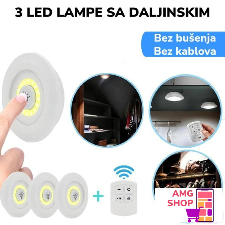 Lampe sa daljinskim Led Bezicne lampe 3 kom - Lampe sa daljinskim Led Bezicne lampe 3 kom