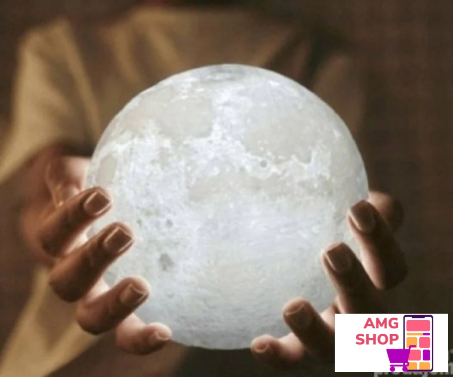 Mesec lampa na punjenje - moon light 15cm - drveno postolje - Mesec lampa na punjenje - moon light 15cm - drveno postolje