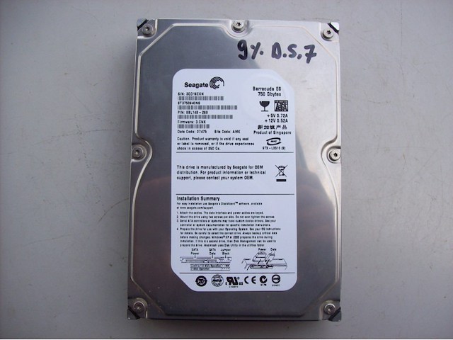 750 Gb Seagate BARRACUDA ST3750640NS,16 mb sataII