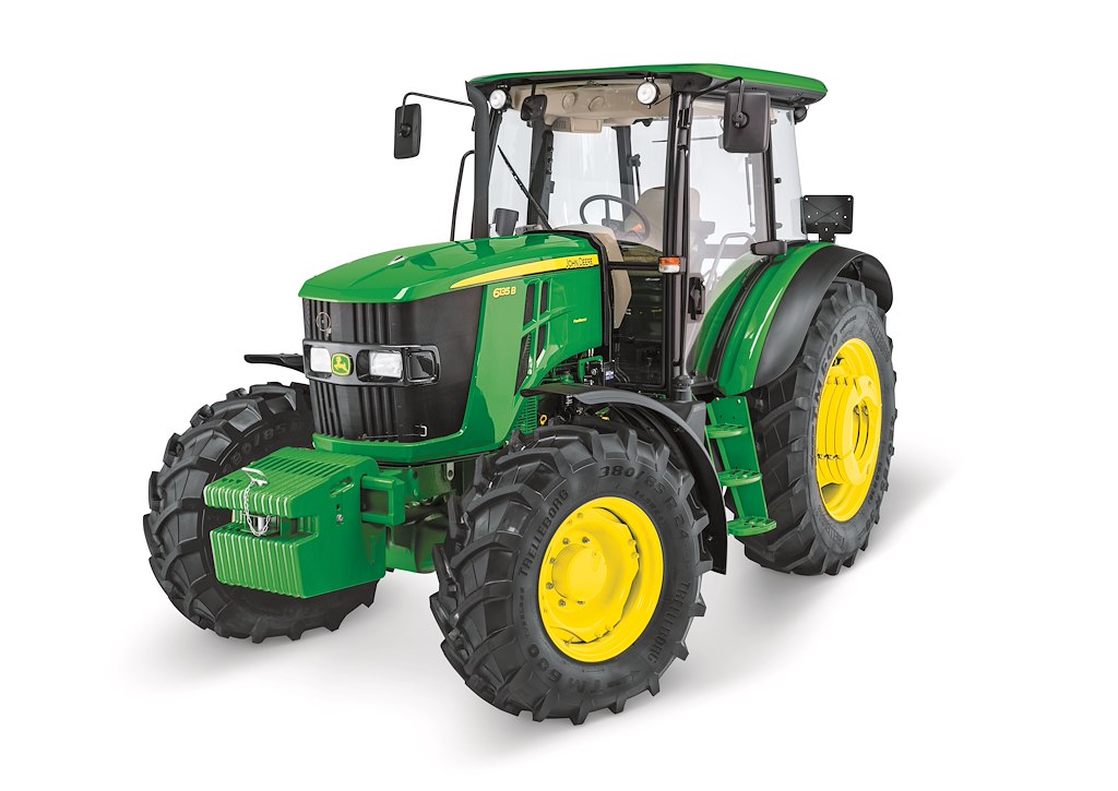 John Deere 6135B traktor sa kabinom, snage 135KS, pogon 4WD, klima uređaj, težine 4,63t, klirens 48cm