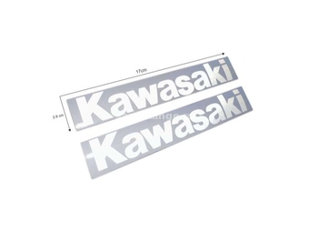 Kawasaki Slova reflektujuca nalepnica bela - nalepnice za motore - 1988